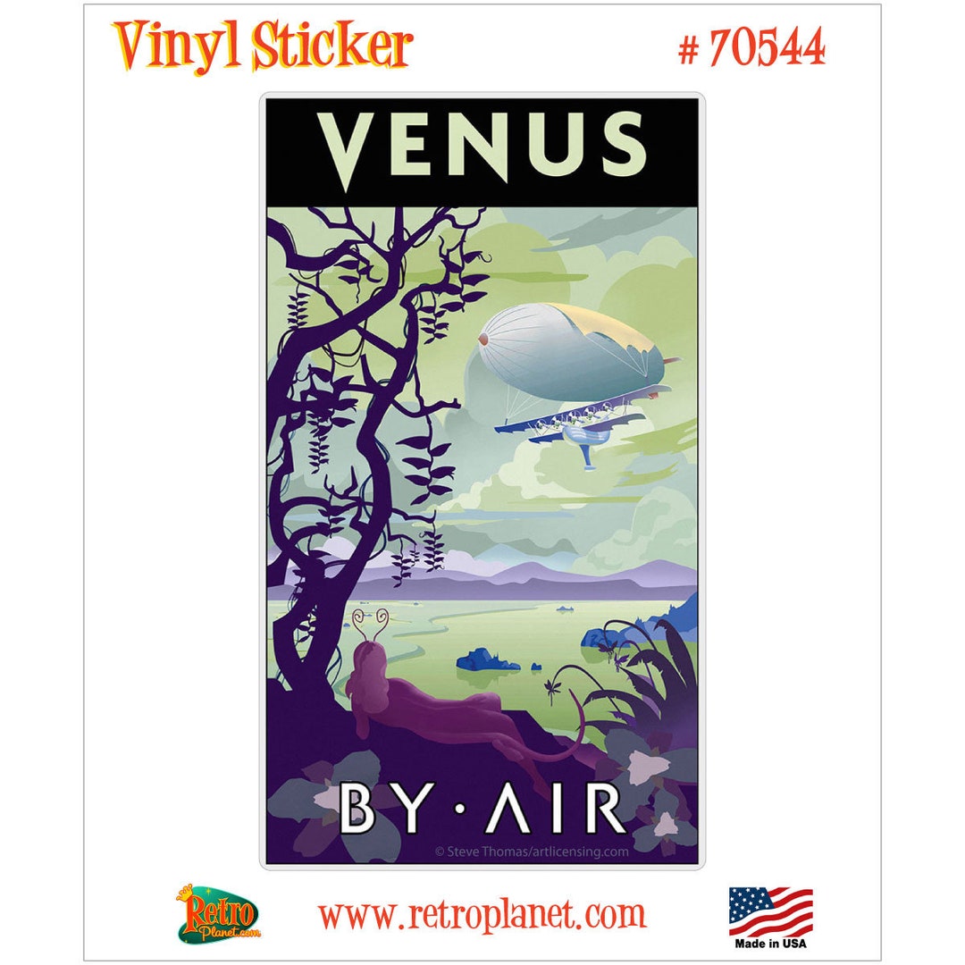 Vinyl Sticker; Venus by Air Weird Science Vintage Style Sci-fi Space ...