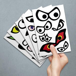 Spooky Eyes Sticker Set, Halloween Vinyl Sticker Set of 25, Craft ...