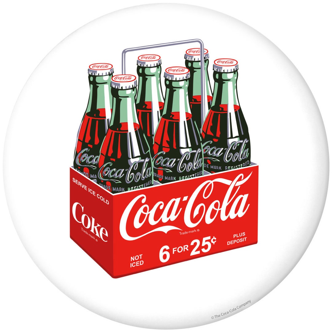 Vinyl Sticker; Coca-cola 6 Pack Bottles Disc White, Retro Style Soda ...