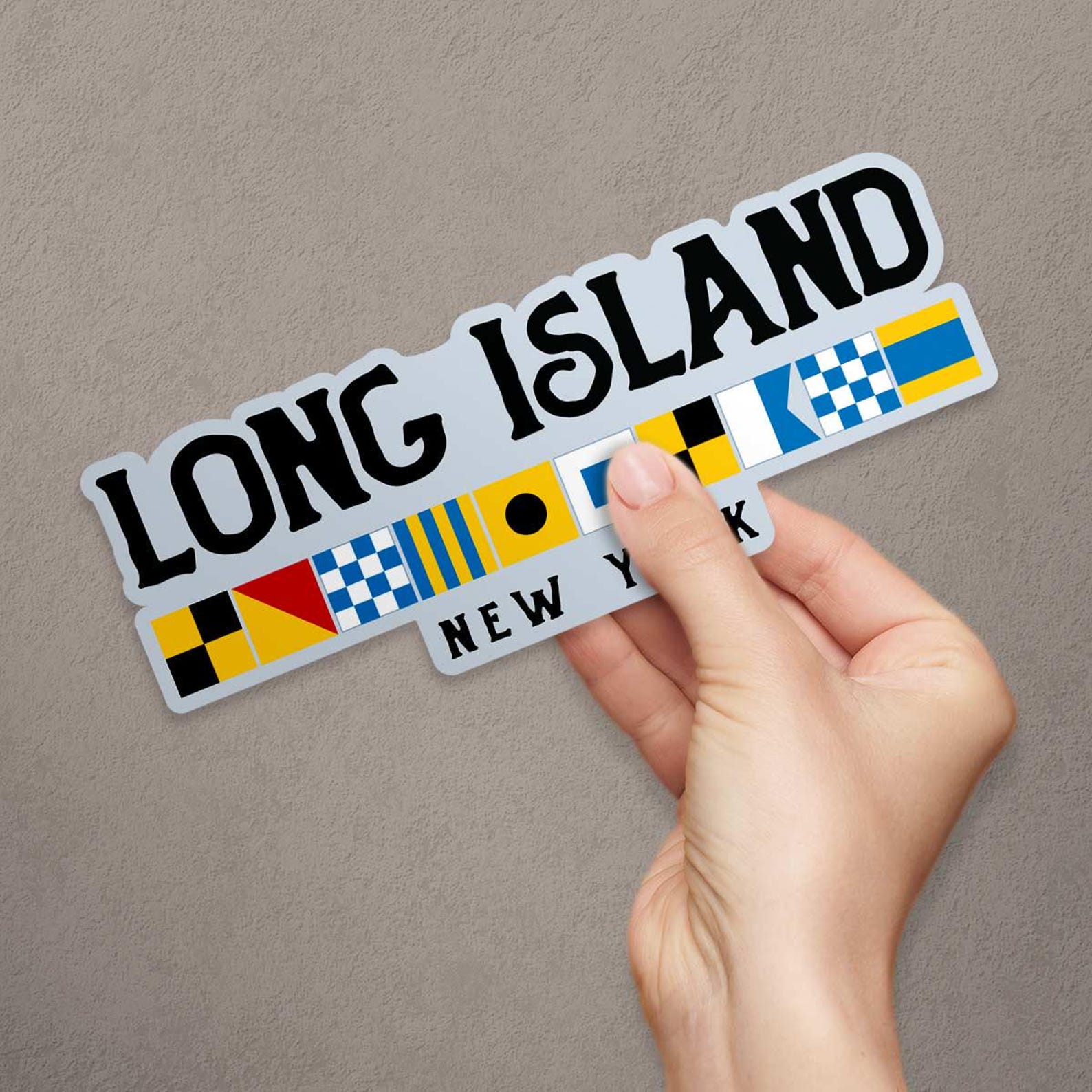 Bumper Sticker; Long Island NY Nautical Flag Large Vinyl Sticker, for ...