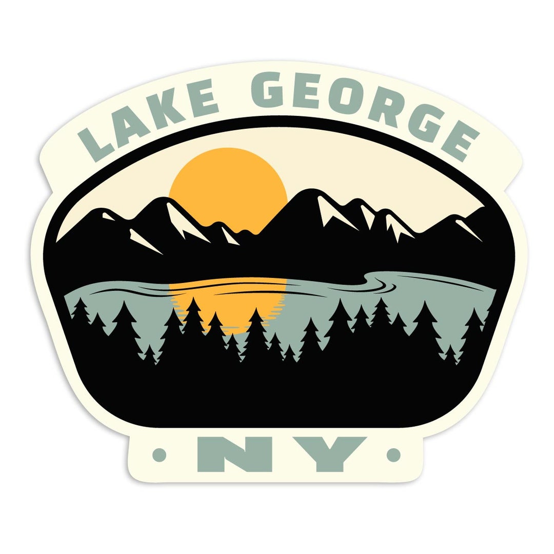 New York Lake George Rolling Hills Sticker, NY Sticker, for Coolers ...