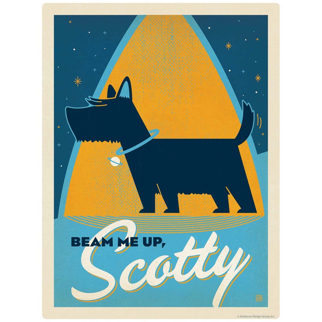 Vinyl Sticker; Beam Me up Scotty Dog, Laptop Decal, Bumper Sticker, Car ...