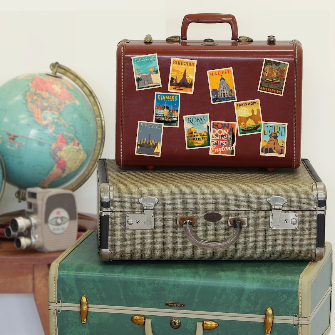 Great World Cities Vinyl Sticker Set of 36 Pieces Global - Etsy