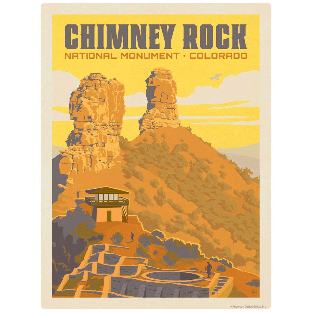Bumper Sticker: Chimney Rock National Monument Colorado Vinyl Sticker ...