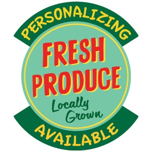 Personalized Wall Decal: Fresh Produce Locally Grown, Farm Stand ...
