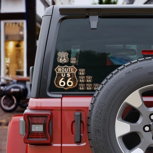 Vintage Style Route 66 Shields Sticker Set - Ideal for Canisters ...