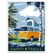 Happy Trails Camper Van Vinyl Sticker, Luggage, Notebook, Bag Sticker ...