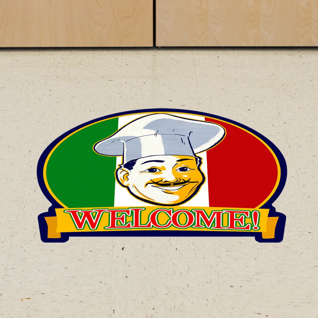 Welcome Italian Chef Flag Floor Decal - Etsy