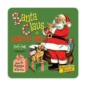 Santa Claus is Coming to Town Vinyl Christmas Sticker, Holiday Decal ...