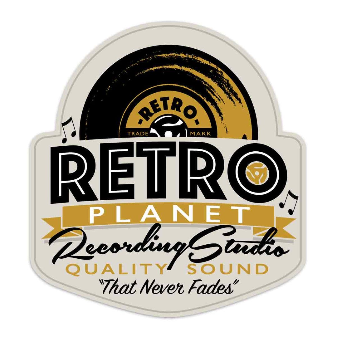 Mini Vinyl Sticker Retro Planet Recording Studio Music Decal ...
