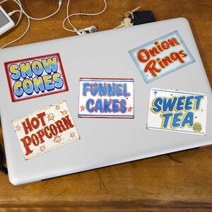 Vintage-inspired Fair Food Stickers: Set of 12 Carnival Theme Decals ...