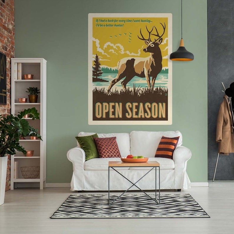 Buck Open Season Decalpeel and Stick Graphicremovable Wall - Etsy