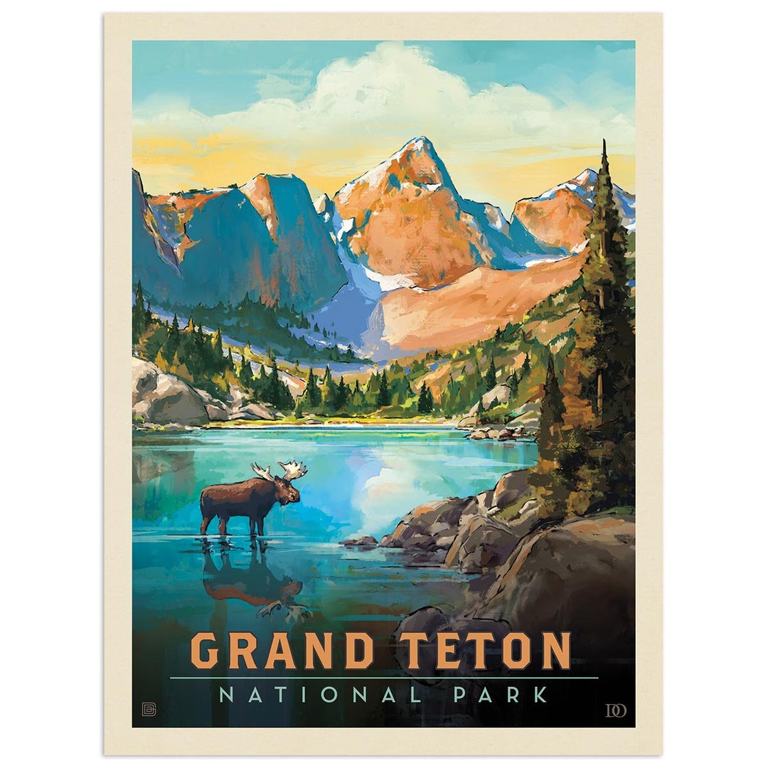 Grand Teton National Park Wyoming Lake Vinyl Sticker–laptop Decal ...