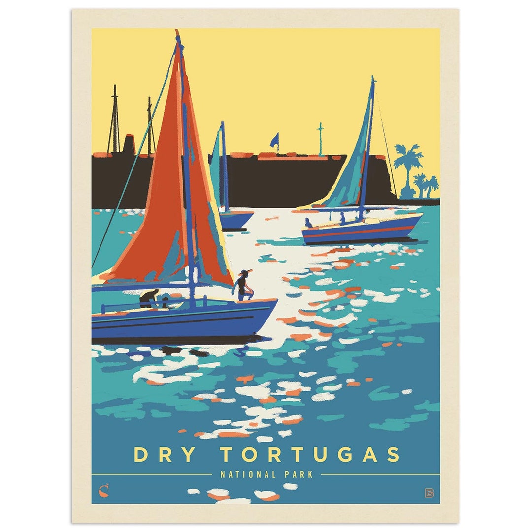 Vinyl Sticker; Dry Tortugas National Park Florida Sailboats, Waterproof ...