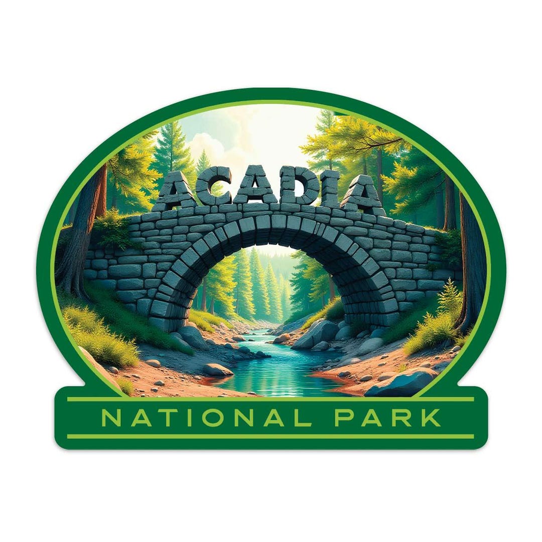 Acadia Maine Stone Arch Bridge Die Cut Vinyl Sticker for Car, Cooler, Window, Computers, Gifts ...
