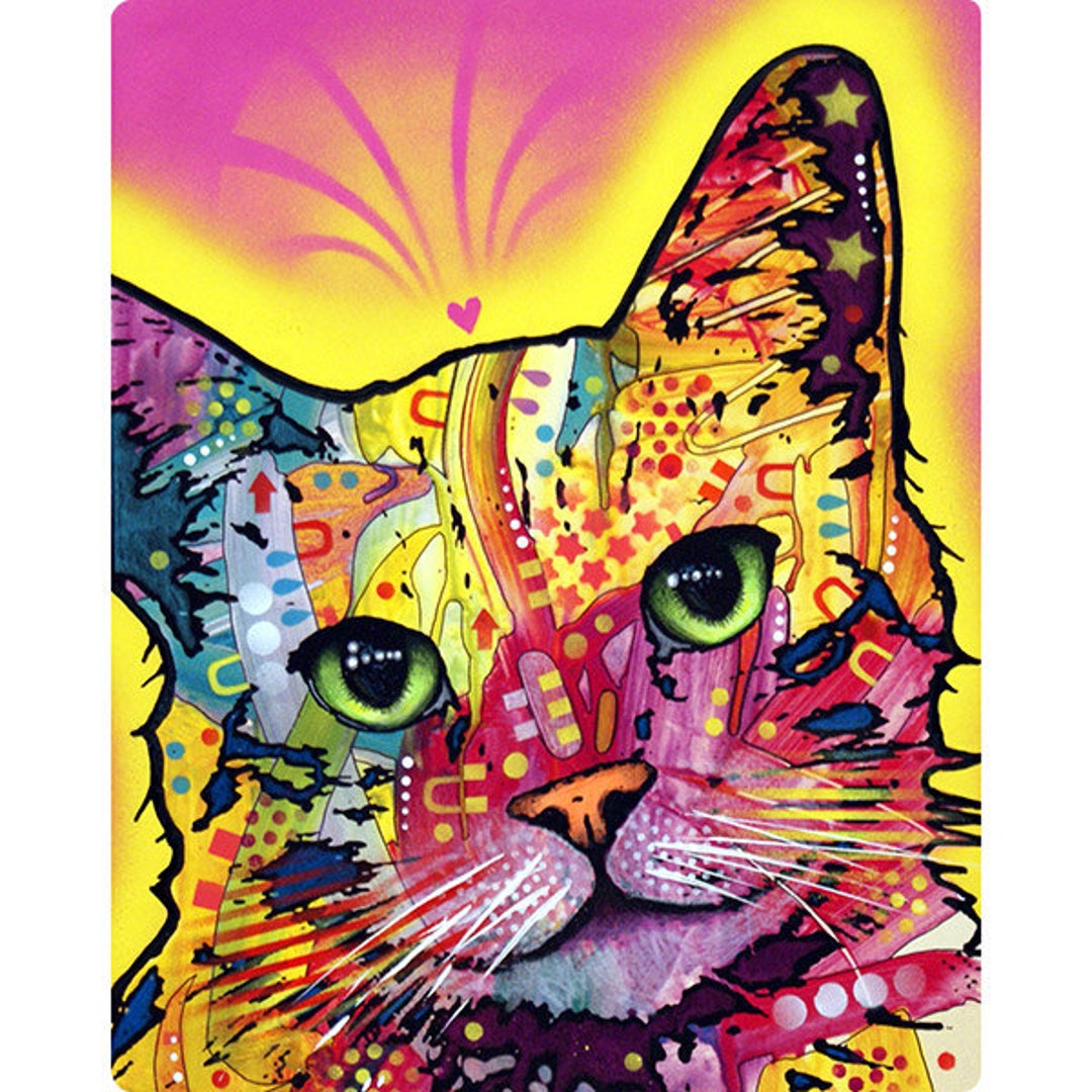 Tilt Cat Dean Russo Pop Art Wall Decal - Etsy