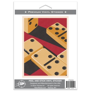 Dominoes Classic Game Vinyl Sticker, Luggage, Notebook, iPad Sticker ...