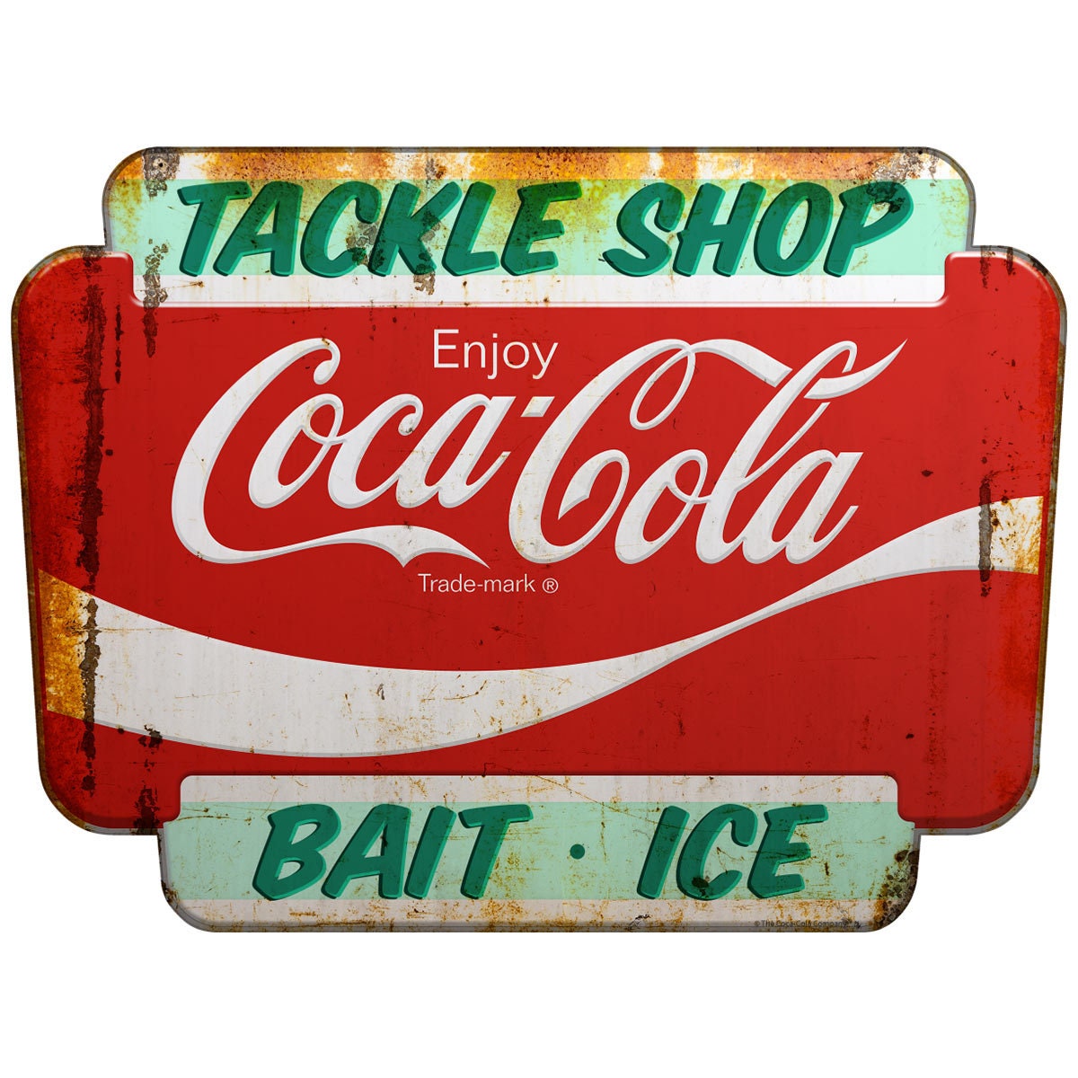Coca-Cola Decal Tackle Tienda Decebo Ice Marquee Estilo Afligido–Vinilo ...