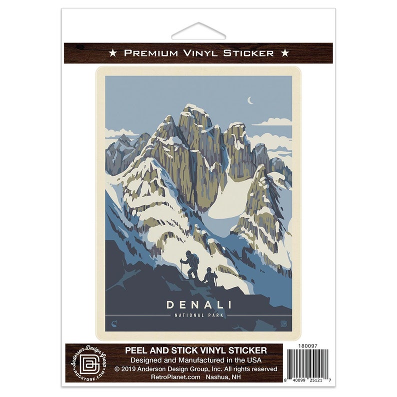 Denali National Park Climbers Sticker, Vintage Style Travel Decal - Etsy
