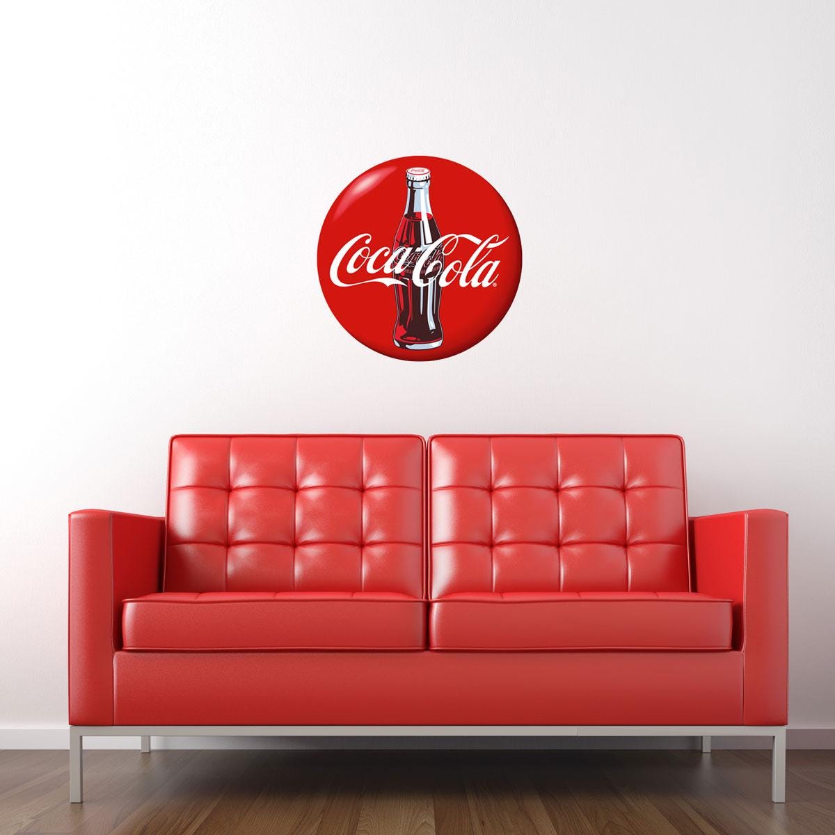 Coca-cola Bottle Red Disc Wall Decal, Button Style, Officially Licensed ...