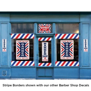 Barber Shop Outdoor Window Border, Bold Classic Barber Shop Stripes ...