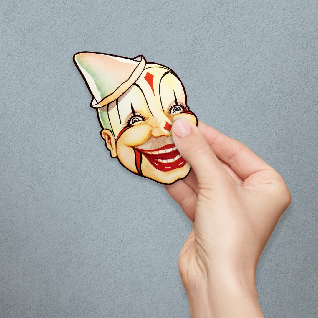 Scary Circus Clown Vinyl Sticker,creepy Carnival Decor, Haunting ...