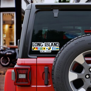 Bumper Sticker; Long Island NY Nautical Flag Large Vinyl Sticker, for ...