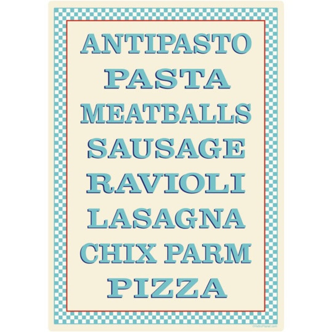 Italian Food Menu Board Wall Decal - Etsy