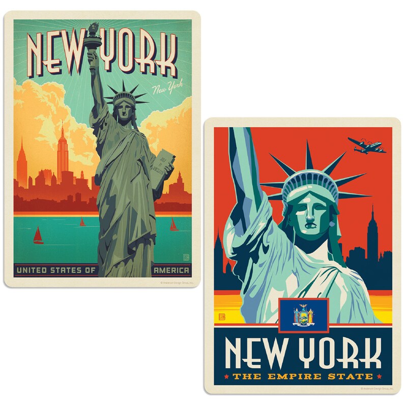 New York City Statue of Liberty Sticker Set of 2bumper | Etsy