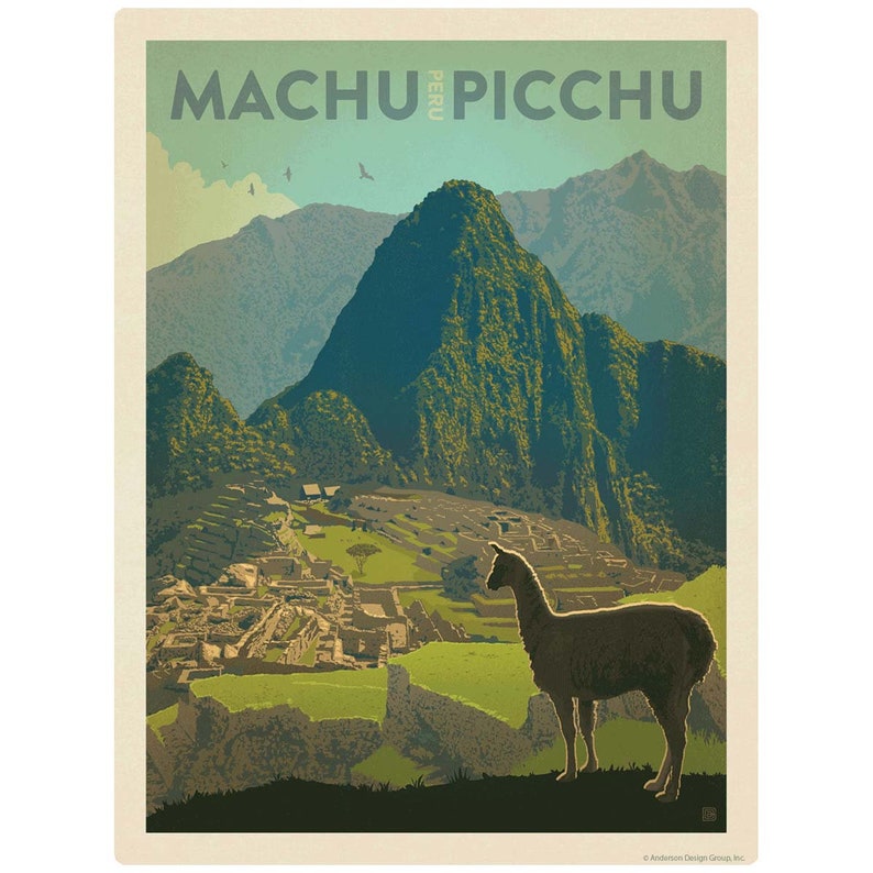 Machu Picchu Peru Vinyl Sticker: Vintage Travel Decal - Etsy