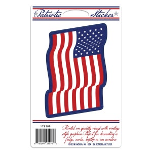 Waving USA Flag Patriotic Vinyl Sticker 3 X 5 Inch United States of ...