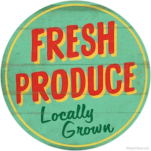 Wall Decal, Fresh Produce Locally Grown Wall Graphic, Food Decal for ...