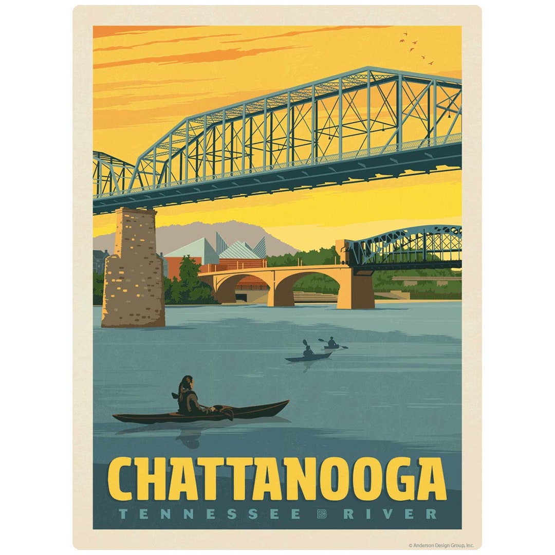 Chattanooga Tennessee River Vinyl Sticker–laptop Decal–bumper Sticker ...