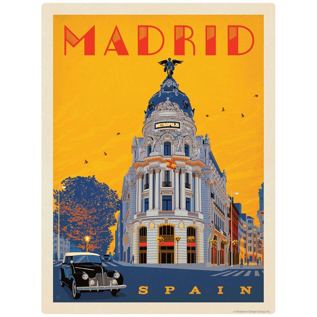 Vinyl Sticker: Madrid Spain Metropolis Building–laptop Decal–bumper ...