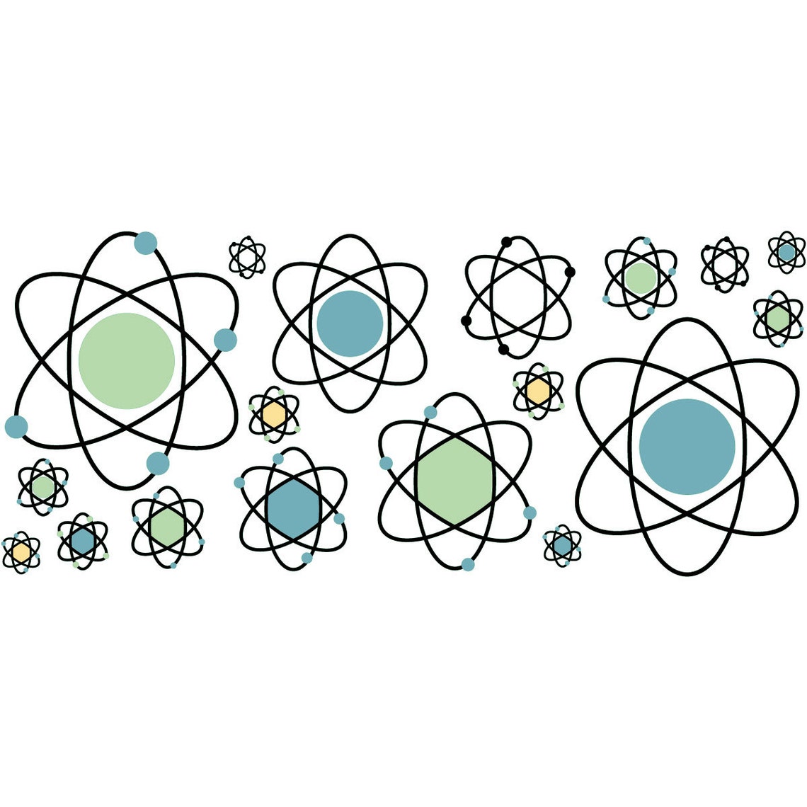 Atomic Symbol 50s Style Wall Decals Sheet Large | Etsy