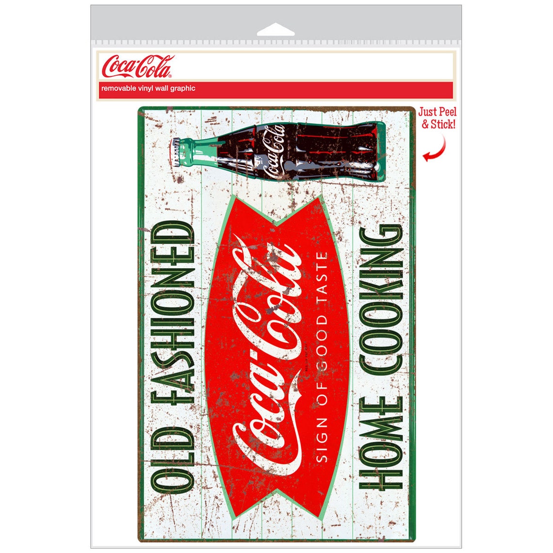 Coca-cola Decal Old Fashioned Home Cooking Fishtail Distressed–vinyl ...