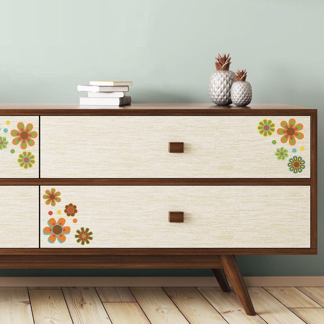 Mod Flowers Decals Size Medium Retro Boho Groovy 60s OR Earthy 70s ...