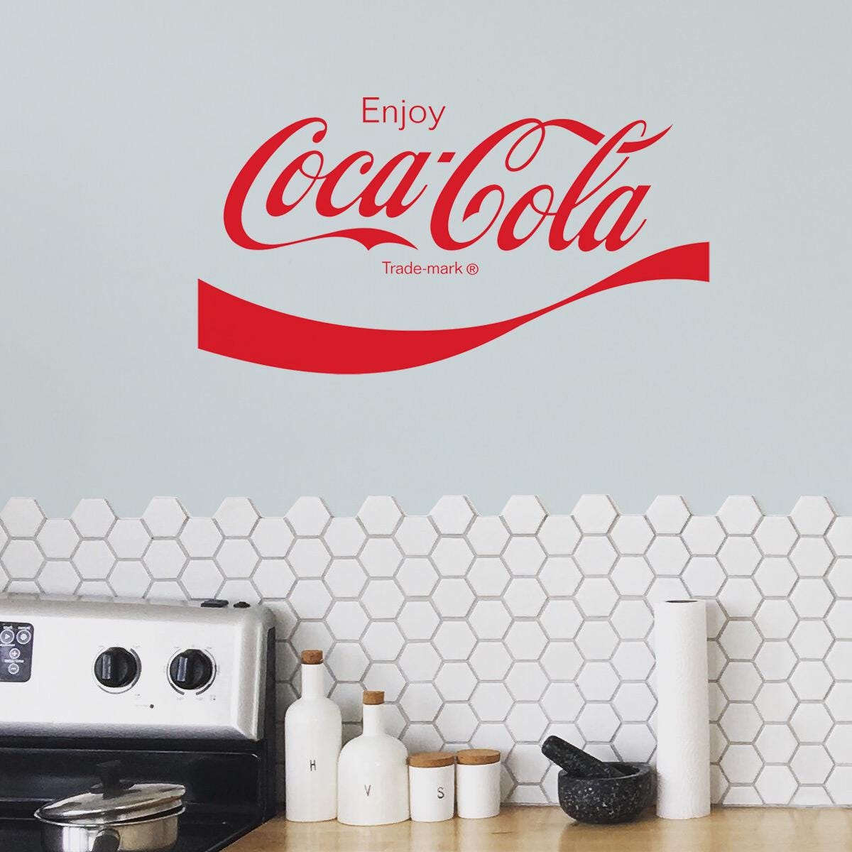 Coca-cola Script Cut Out Vinyl Sticker, 1970s Style Decal for Laptop ...