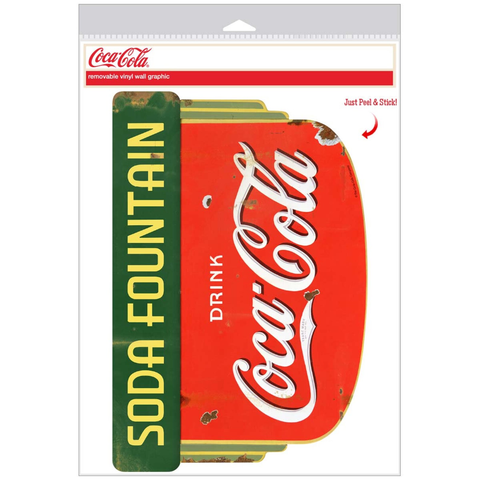 Coca-Cola Decal Deco Soda Fountain DistressedVinyl DecalPeel | Etsy
