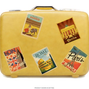 European Cities World Travel Bumper Stickers Set of 5 Luggage Decals ...