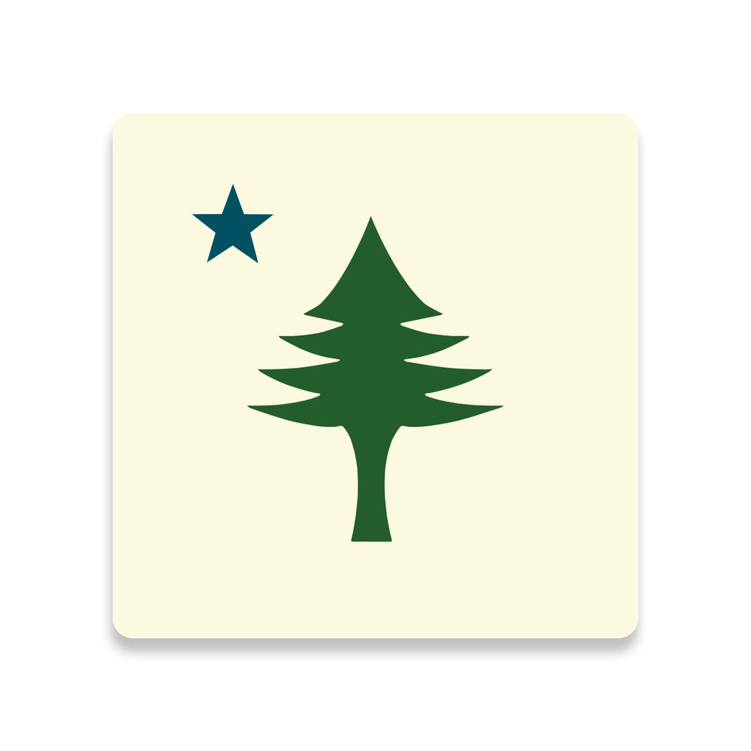 Maine State Flag Vinyl Sticker, Pine Tree & Star Souvenir Decal - Etsy