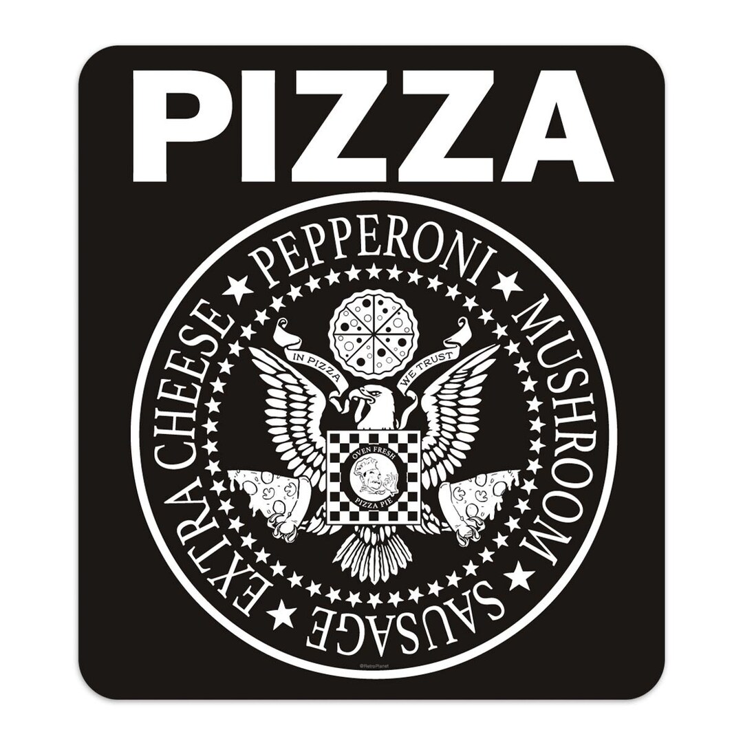 Vinyl Sticker Pizza Punk Rock Logo Decal, Waterproof Ramones Inspired ...