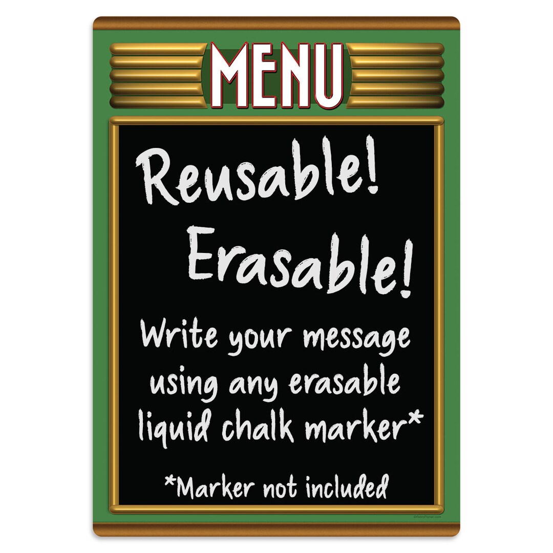 Chalkboard Decal Art Deco Style Menu, Peel & Stick Vinyl Chalkboard ...