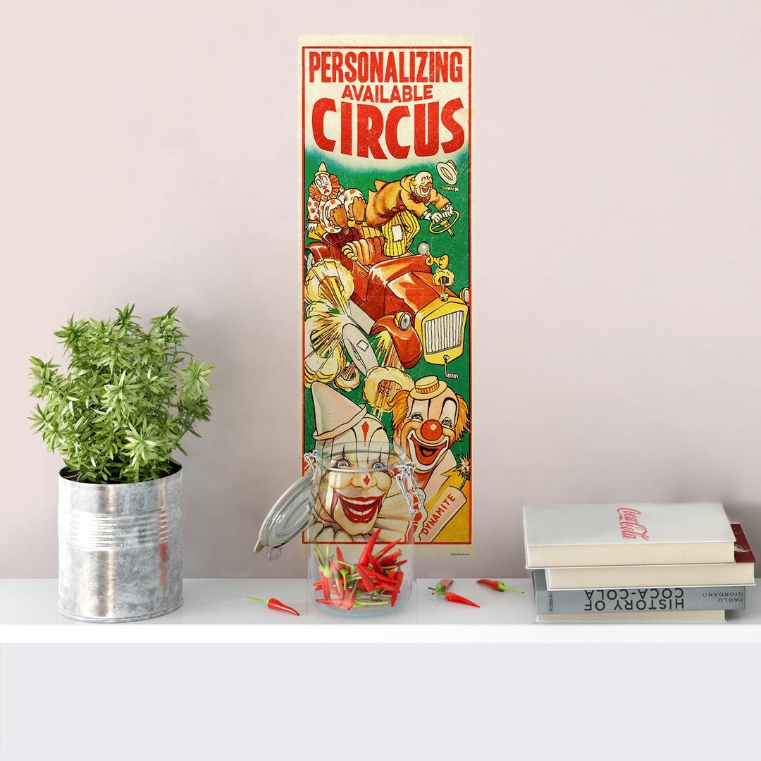 Personalized Decal, Circus Clowns , Peel and Stick Graphic, Removable ...