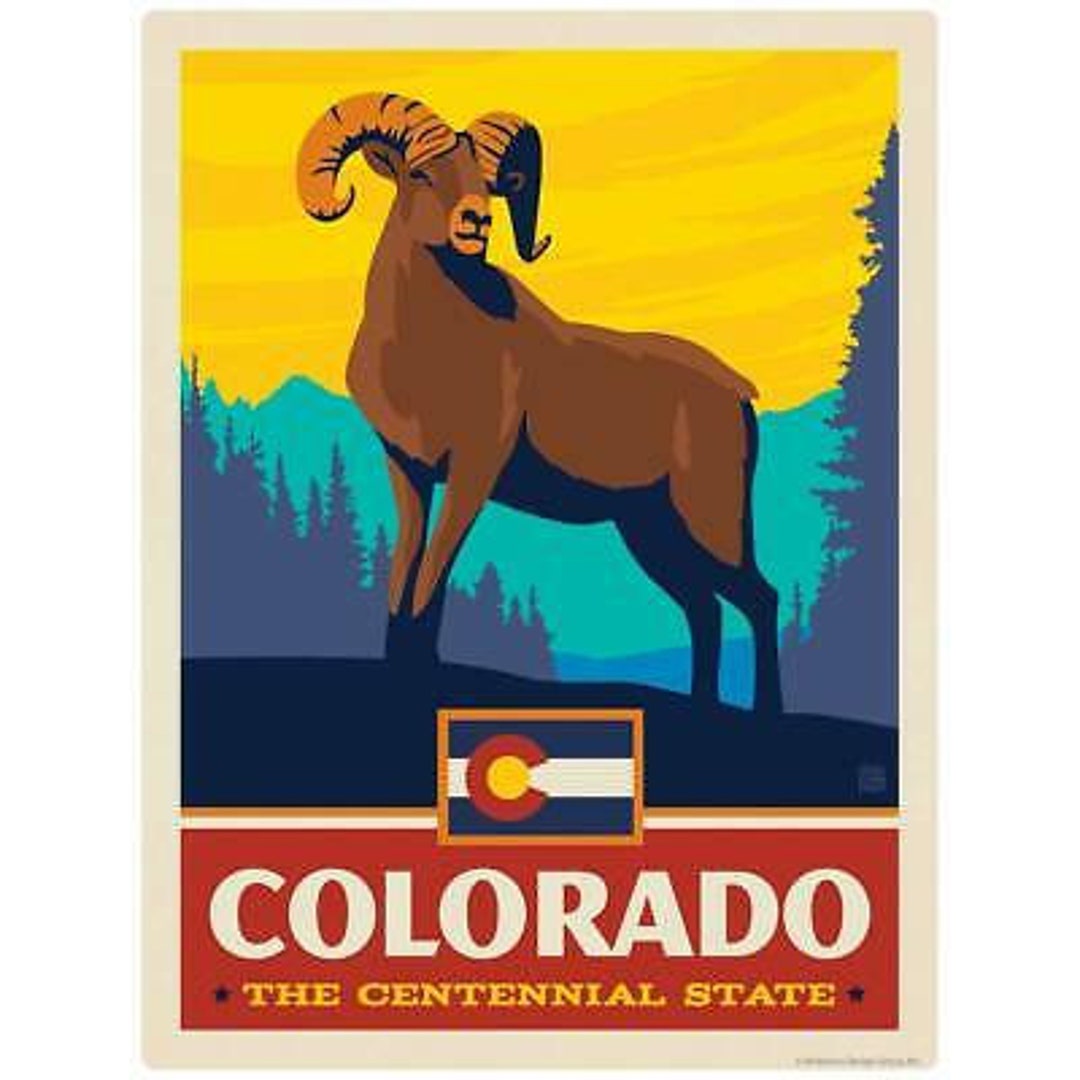Colorado Centennial State Ram Decal Peel and Stick Decor - Etsy