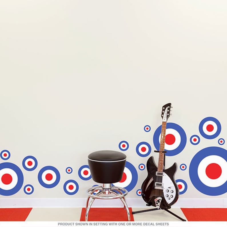 Mod Bullseye Target Wall Decal Sheet of 12 - Etsy