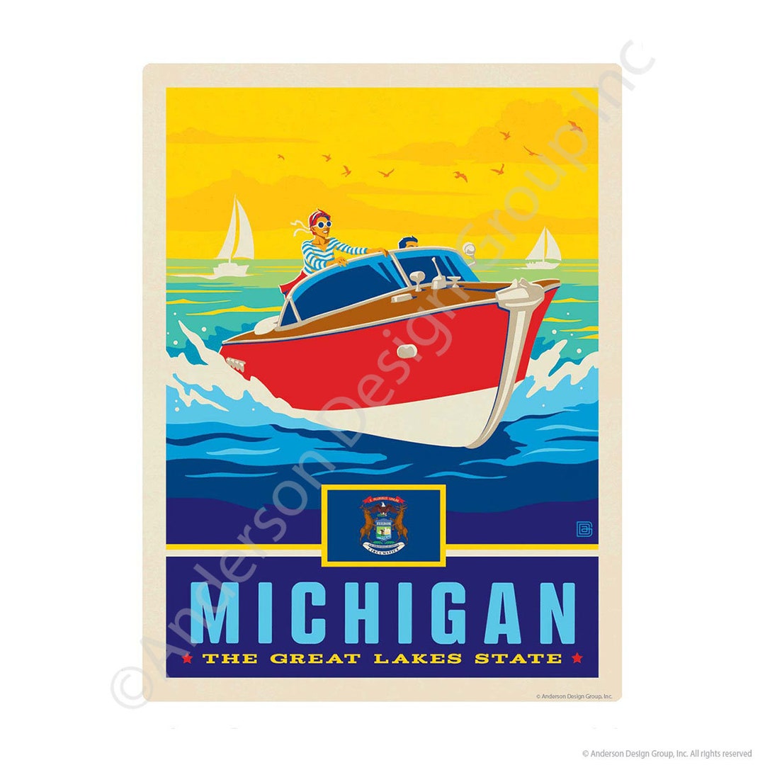 Mini Vinyl Sticker Michigan Great Lakes State, Waterproof State Pride ...