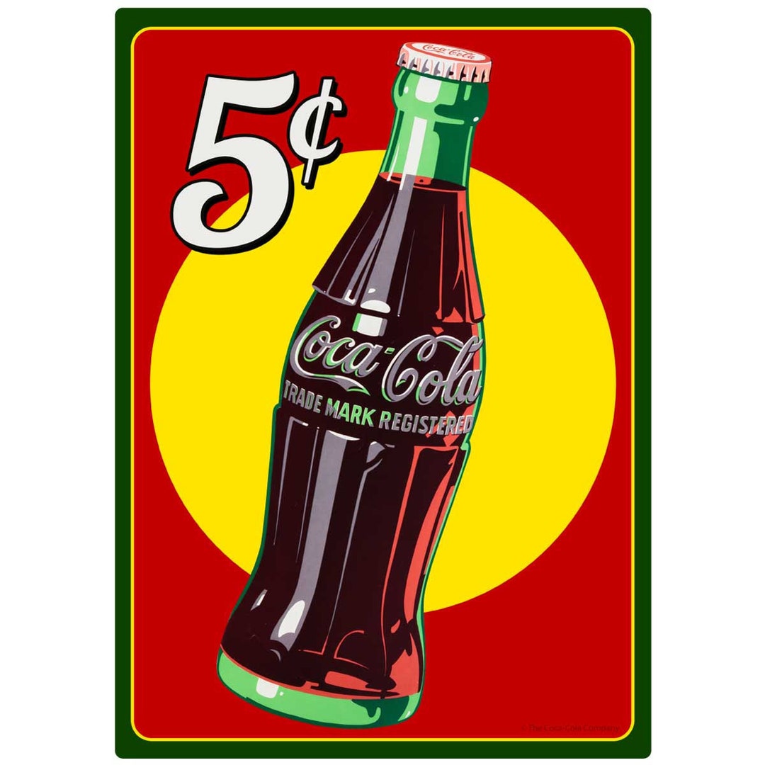 Coca-cola Decal 5 Cents Bottle–vinyl Decal–peel and Stick Decal–self ...