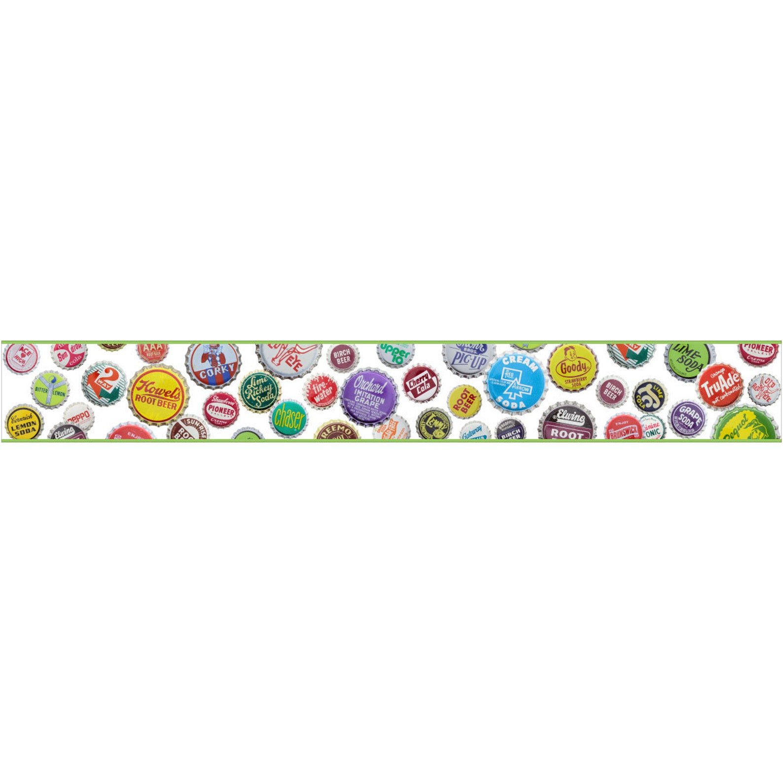 Colorful Soda Pop Bottle Caps Wall Decal Border, Peel & Stick 6 X 48 ...