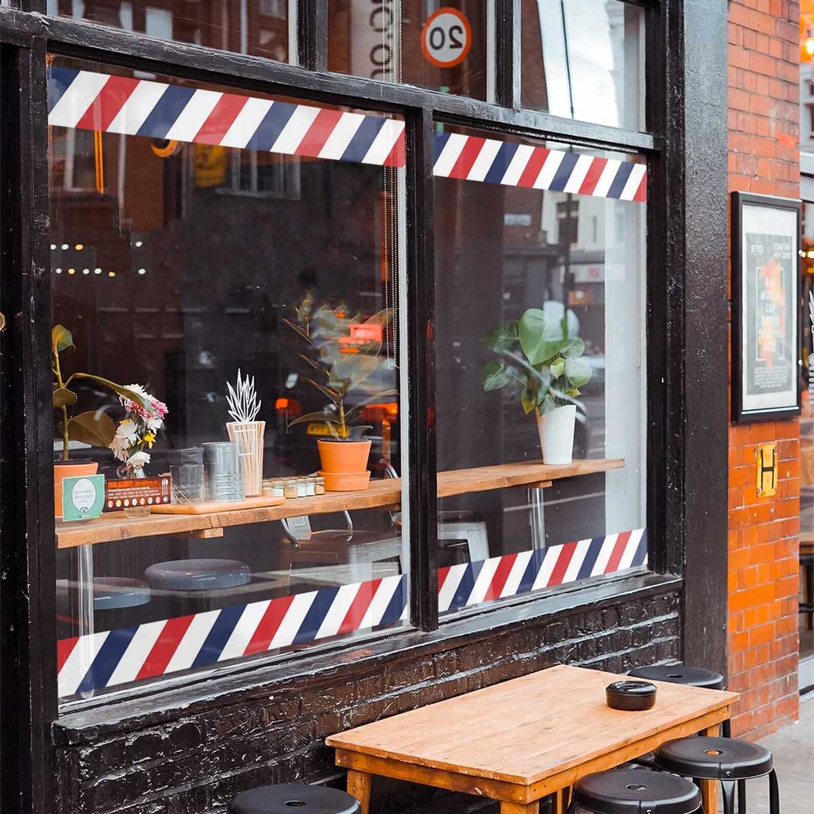 Barber Shop Outdoor Window Border, Bold Classic Barber Shop Stripes ...